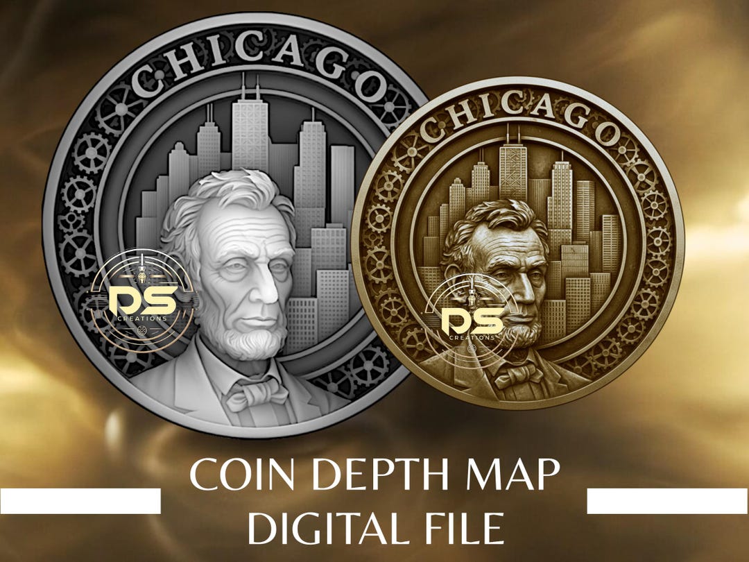 Coin Depth Map | Optimised Resolution PNG File | for Lightburn 3D Slice ...