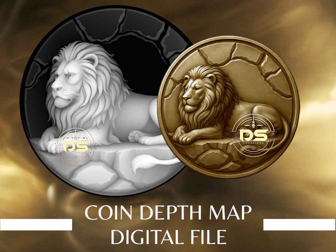 Coin Depth Map | Optimised Resolution PNG File | for Lightburn 3D Slice ...