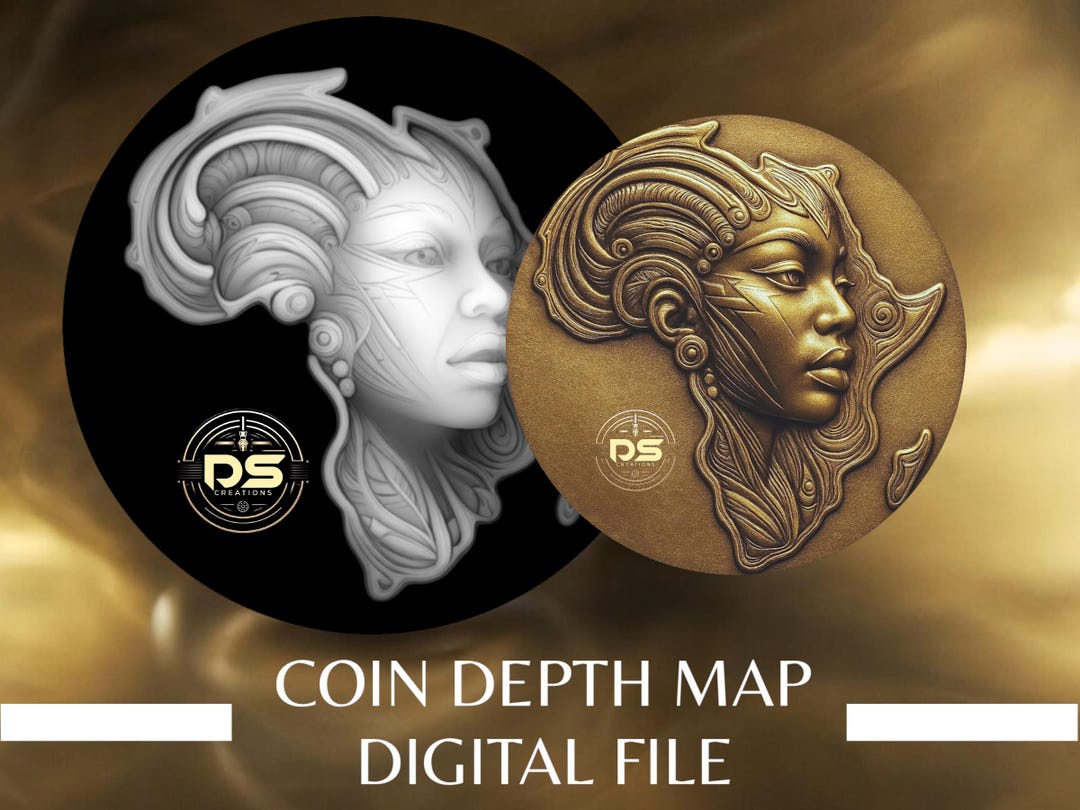 Coin Depth Map | Optimised Resolution PNG File | for Lightburn 3D Slice ...