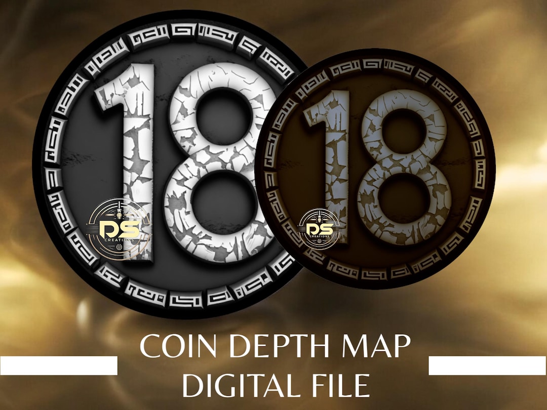 Coin Depth Map | Optimised Resolution PNG File | for Lightburn 3D Slice ...