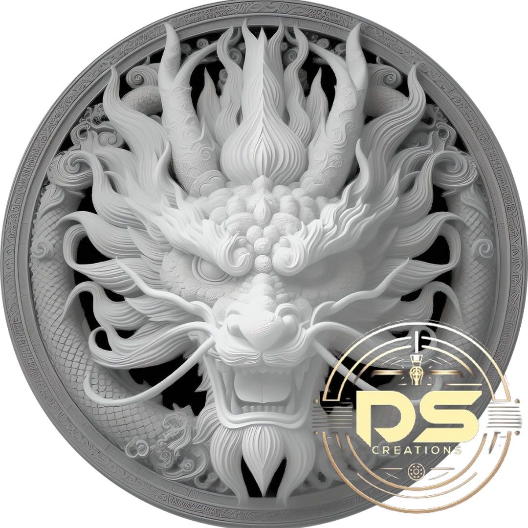 Dragon Face Depth Map File for Coin, Wood or Slate Engraving - Etsy Canada