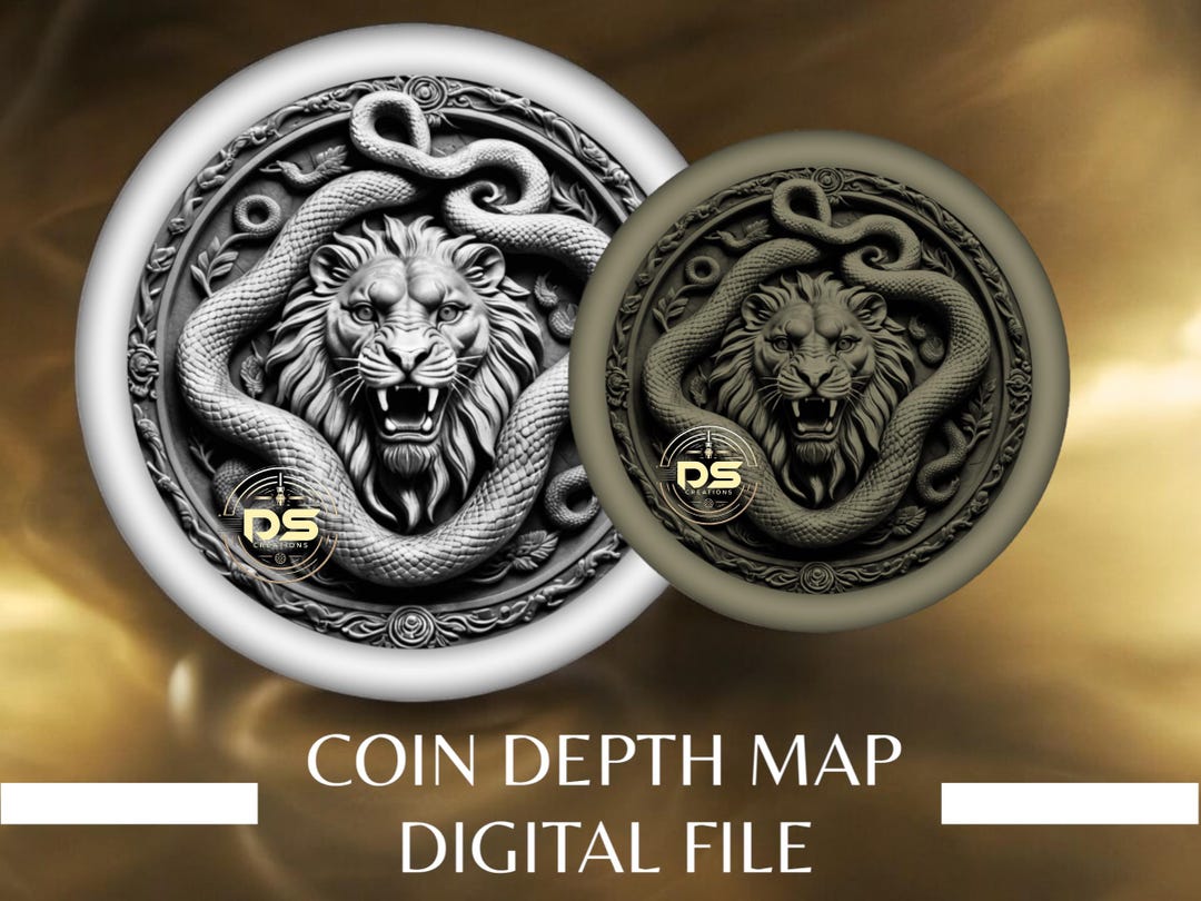 NEW Lion & Snake Depth Map File for Coin, Wood or Slate Engraving - Etsy