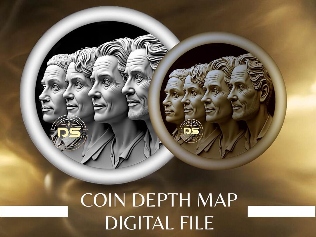 Evolution '3D' Deep Engrave Grayscale Coin Depth Map PNG Optimised ...