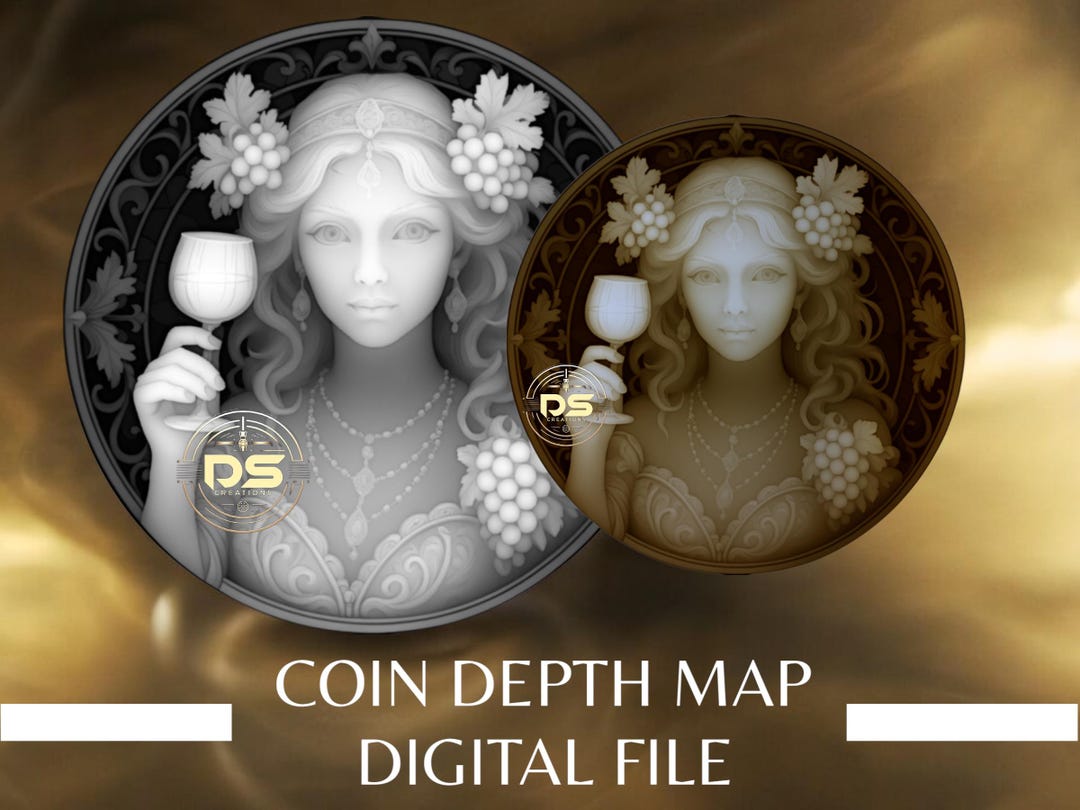 Cheers | '3D' Deep Engrave Grayscale Coin Depth Map | PNG | Optimised ...
