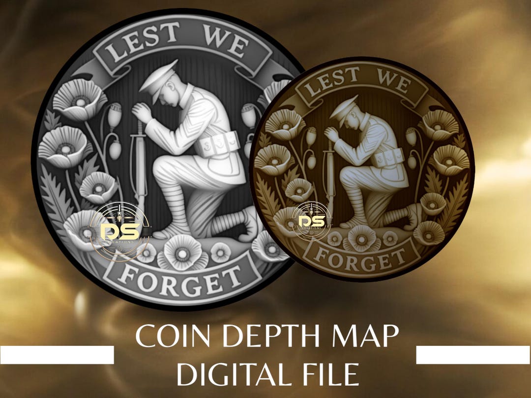 3D Coin Depth Map | Optimised Resolution PNG File | for Lightburn 3D ...