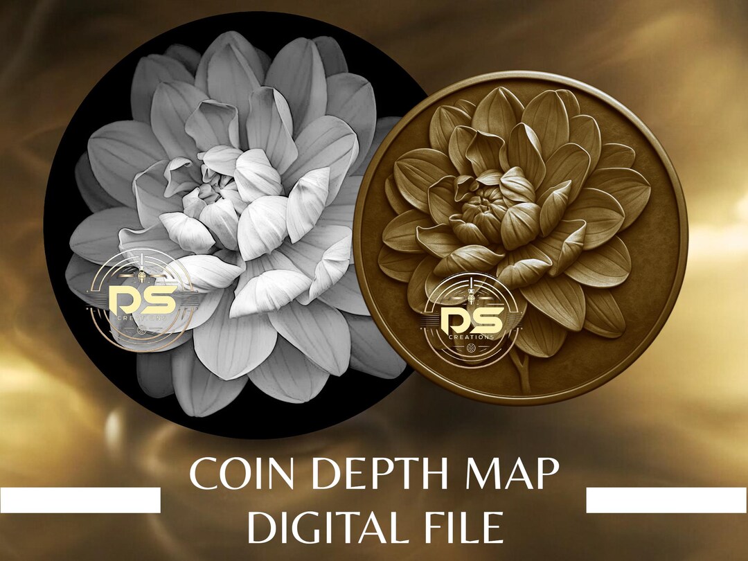 Coin Depth Map | Optimised Resolution PNG File | for Lightburn 3D Slice ...
