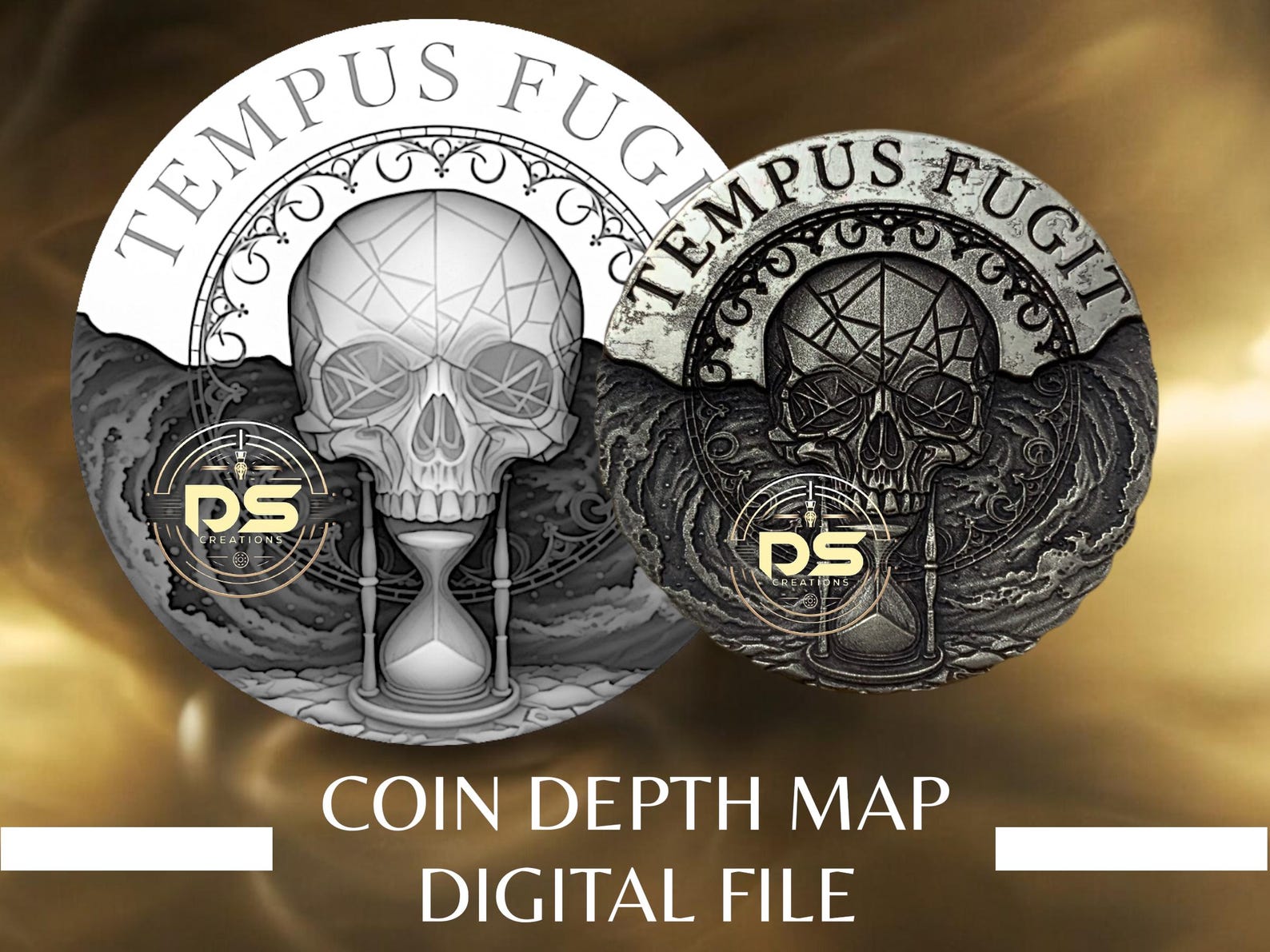 Coin Depth Map | Optimised Resolution PNG File | for Lightburn 3D Slice ...