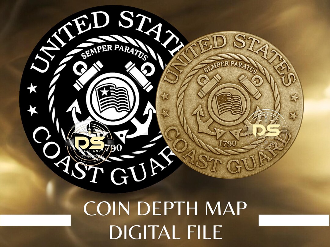 Coin Depth Map | Optimised Resolution PNG File | for Lightburn 3D Slice ...