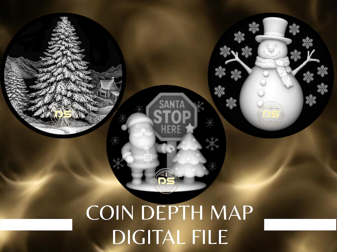 Coin Depth Map Bundle | Optimised Resolution PNG Files | for Lightburn ...