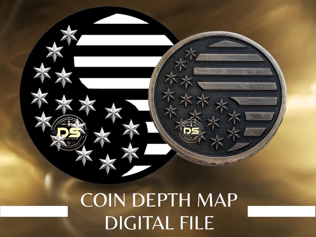 Yin Yang 'stars and Stripes' | '3D' Deep Engrave Grayscale Coin Depth ...