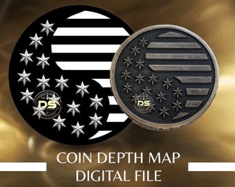 Coin Depth Map | Optimised Resolution PNG File | for Lightburn 3D Slice ...