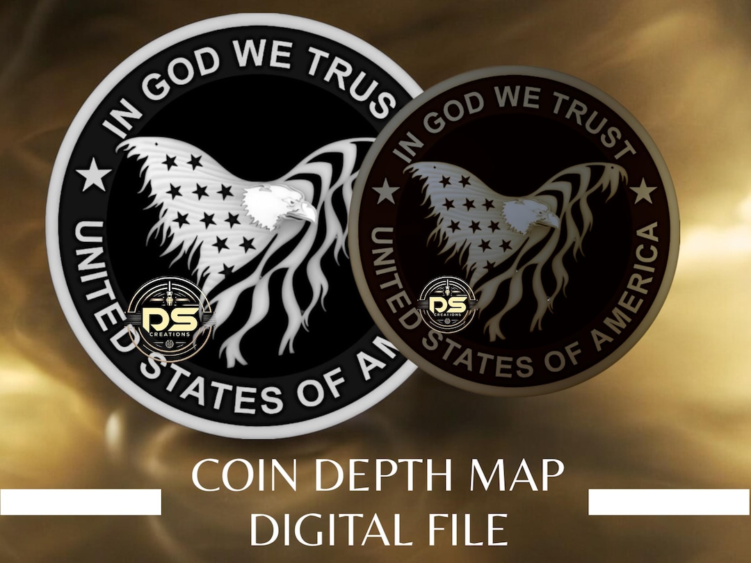 Coin Depth Map | Optimised Resolution PNG File | for Lightburn 3D Slice ...