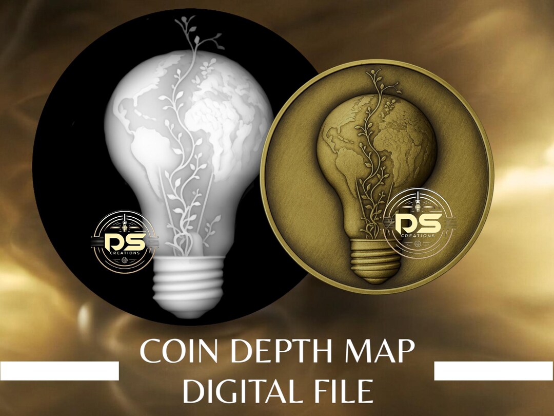 Coin Depth Map | Optimised Resolution PNG File | for Lightburn 3D Slice ...