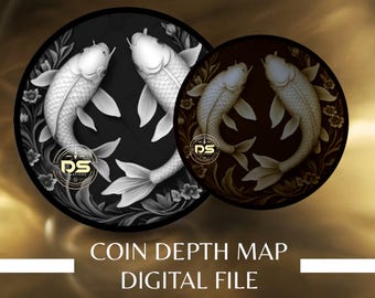 Eye | '3D' Deep Engrave Grayscale Coin Depth Map | PNG | Optimised ...