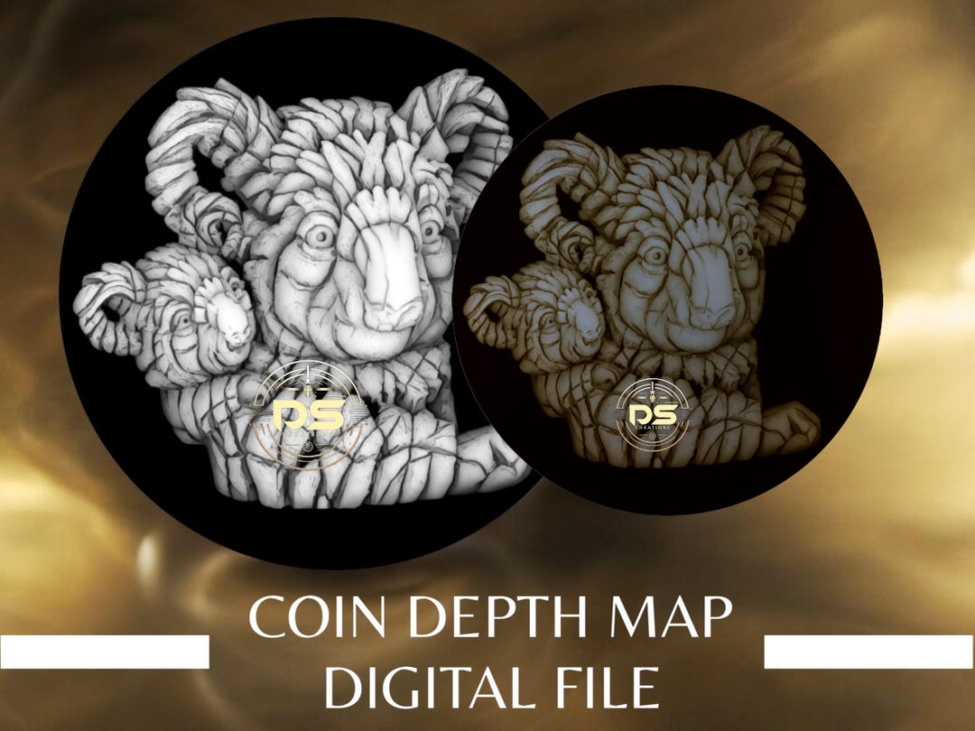 3D Coin Depth Map | Optimised Resolution PNG File | for Lightburn 3D ...