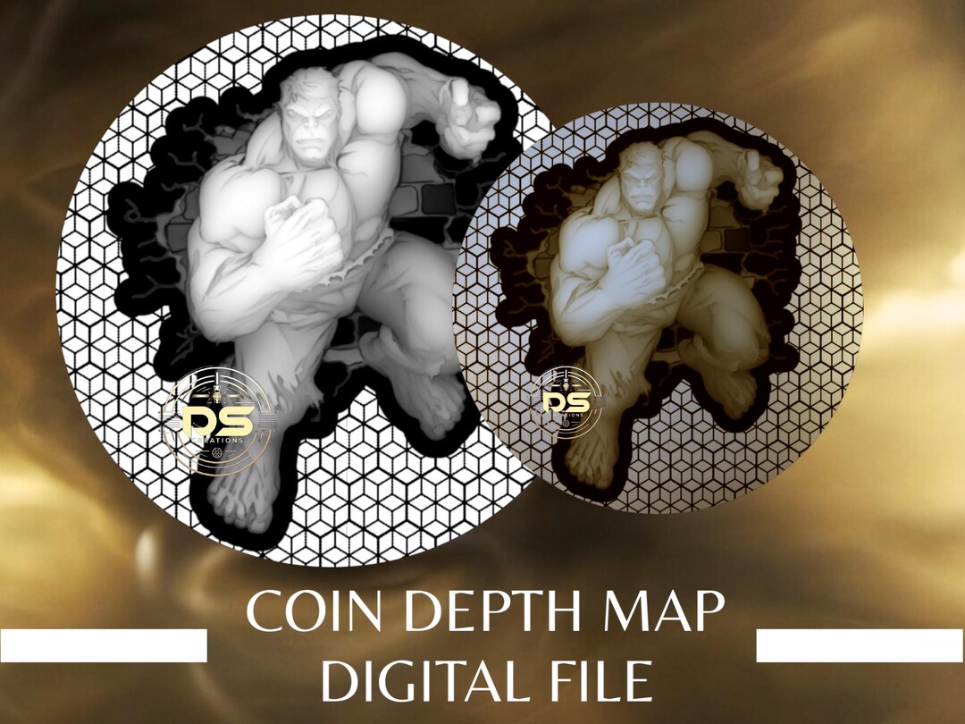 Coin Depth Map | Optimised Resolution PNG File | for Lightburn 3D Slice ...
