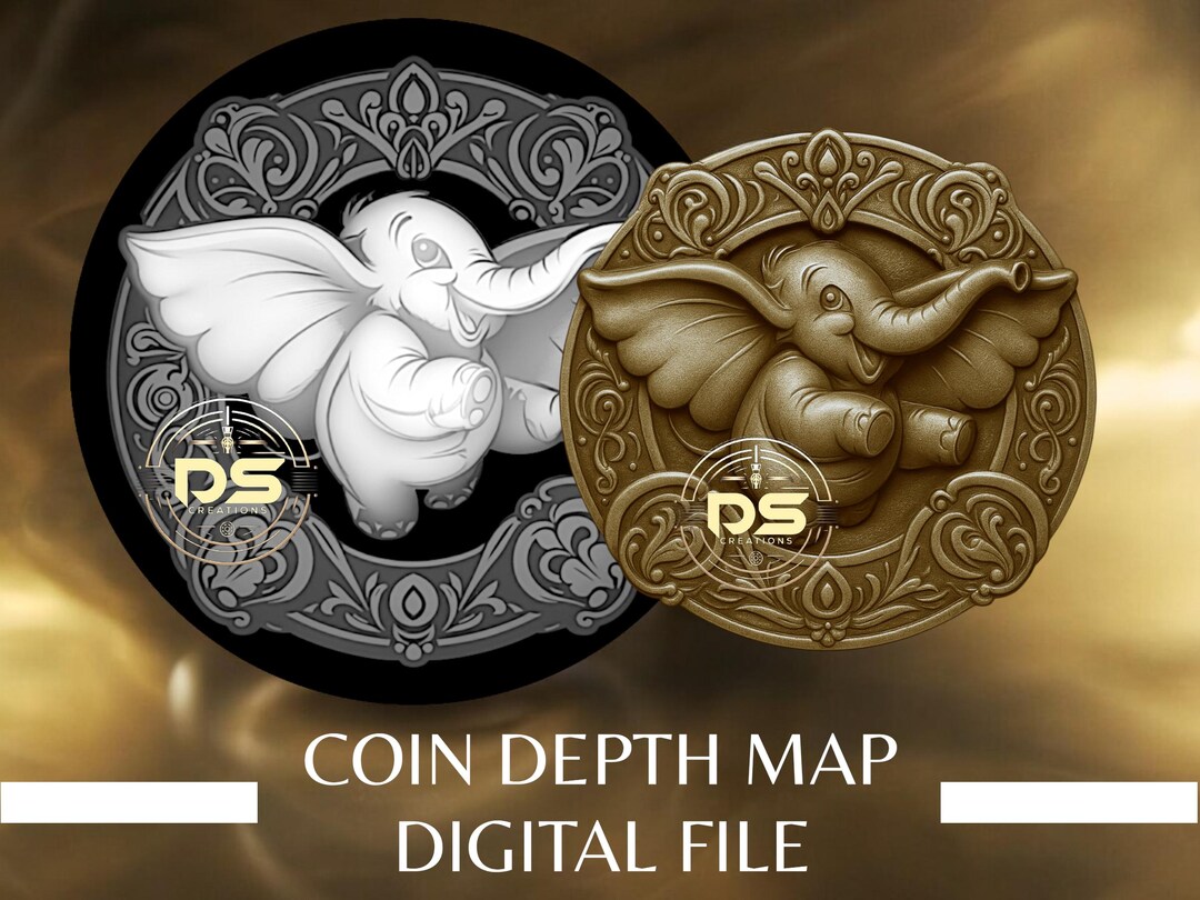 Coin Depth Map | Optimised Resolution PNG File | for Lightburn 3D Slice ...