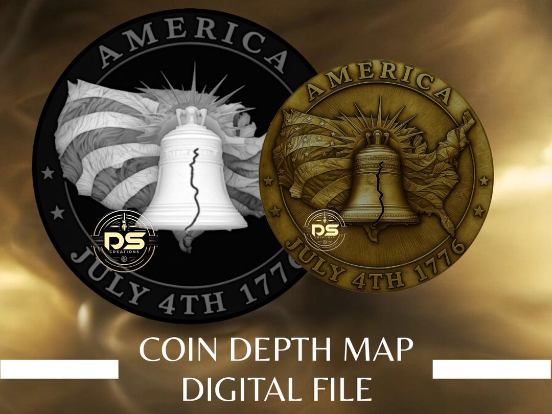 Coin Depth Map | Optimised Resolution PNG File | for Lightburn 3D Slice ...