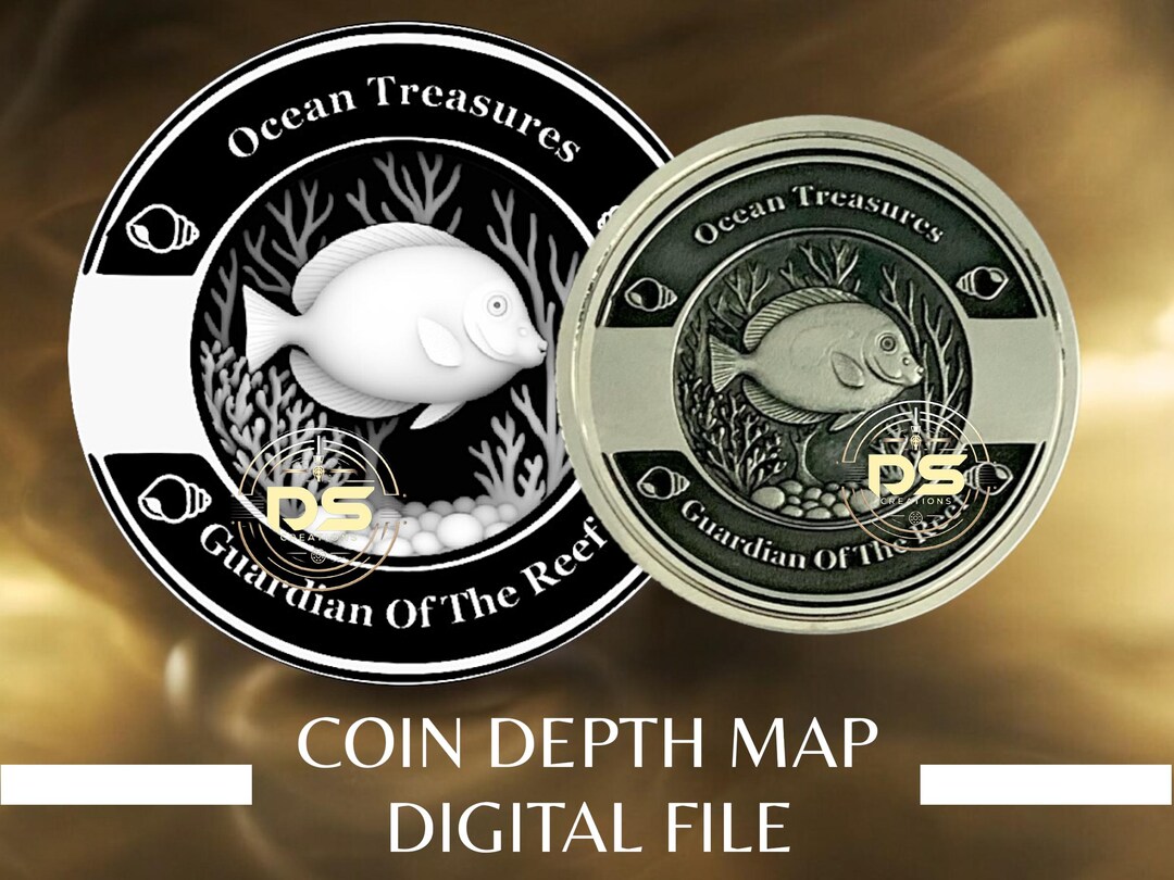3D Ocean Coin Depth Map: Lightburn Engrave File (digital Download) - Etsy