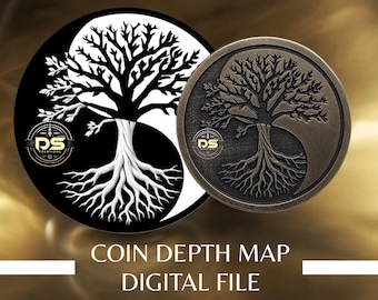 Coin Depth Map | Optimised Resolution PNG File | for Lightburn 3D Slice ...