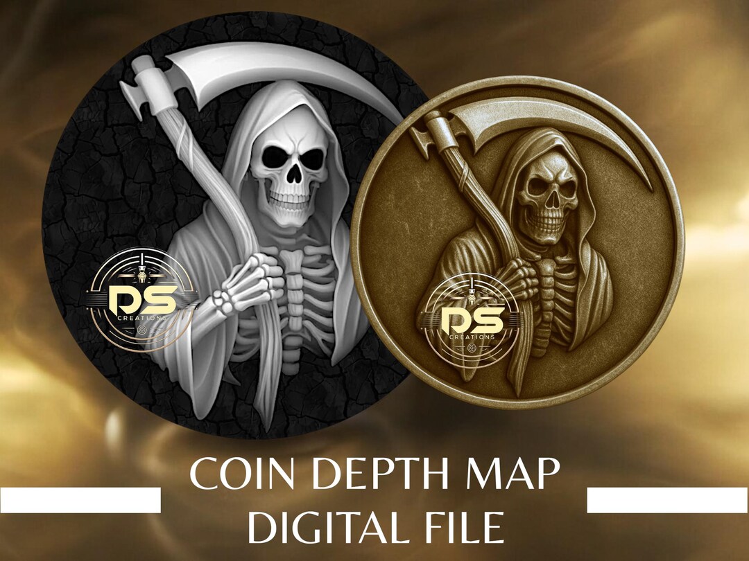 Coin Depth Map | Optimised Resolution PNG File | for Lightburn 3D Slice ...