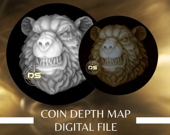 Eye | '3D' Deep Engrave Grayscale Coin Depth Map | PNG | Optimised ...