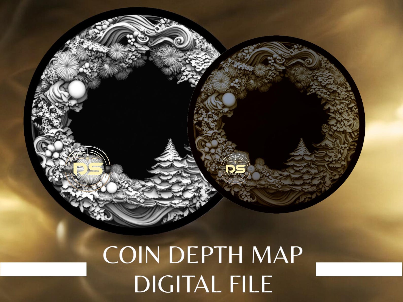Coin Depth Map | Optimised Resolution PNG File | for Lightburn 3D Slice ...