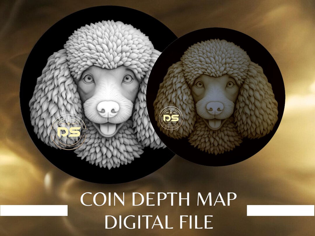 Poodle Coin Depth Map: 3D Engrave PNG File (digital Download) - Etsy