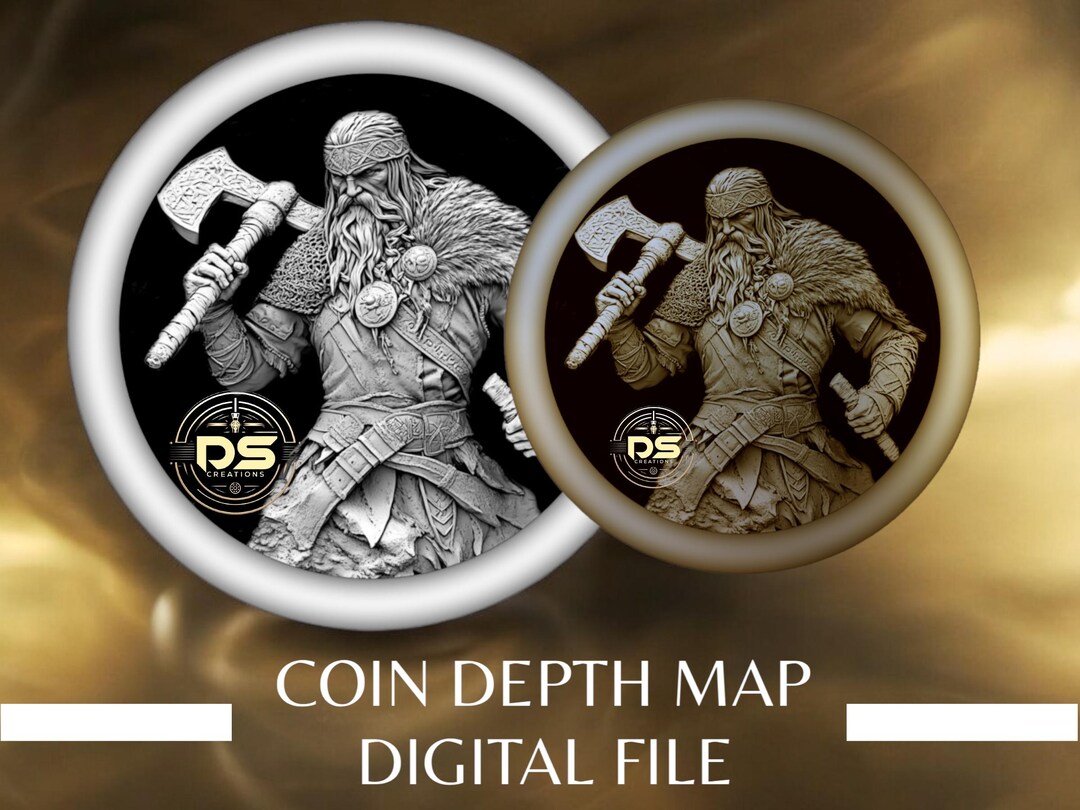 Viking 3D Relief Grayscale Depth Map PNG 1016 DPI for Fibre Laser - Etsy