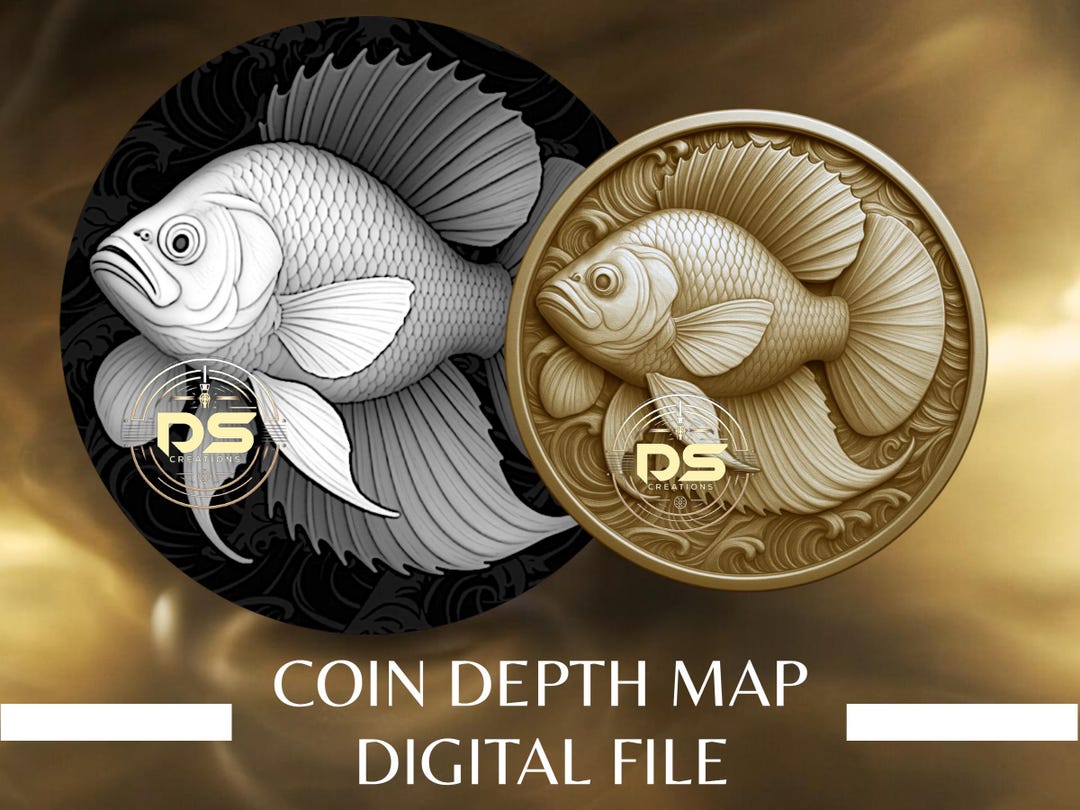 3D Coin Depth Map | Optimised Resolution PNG File | for Lightburn 3D ...