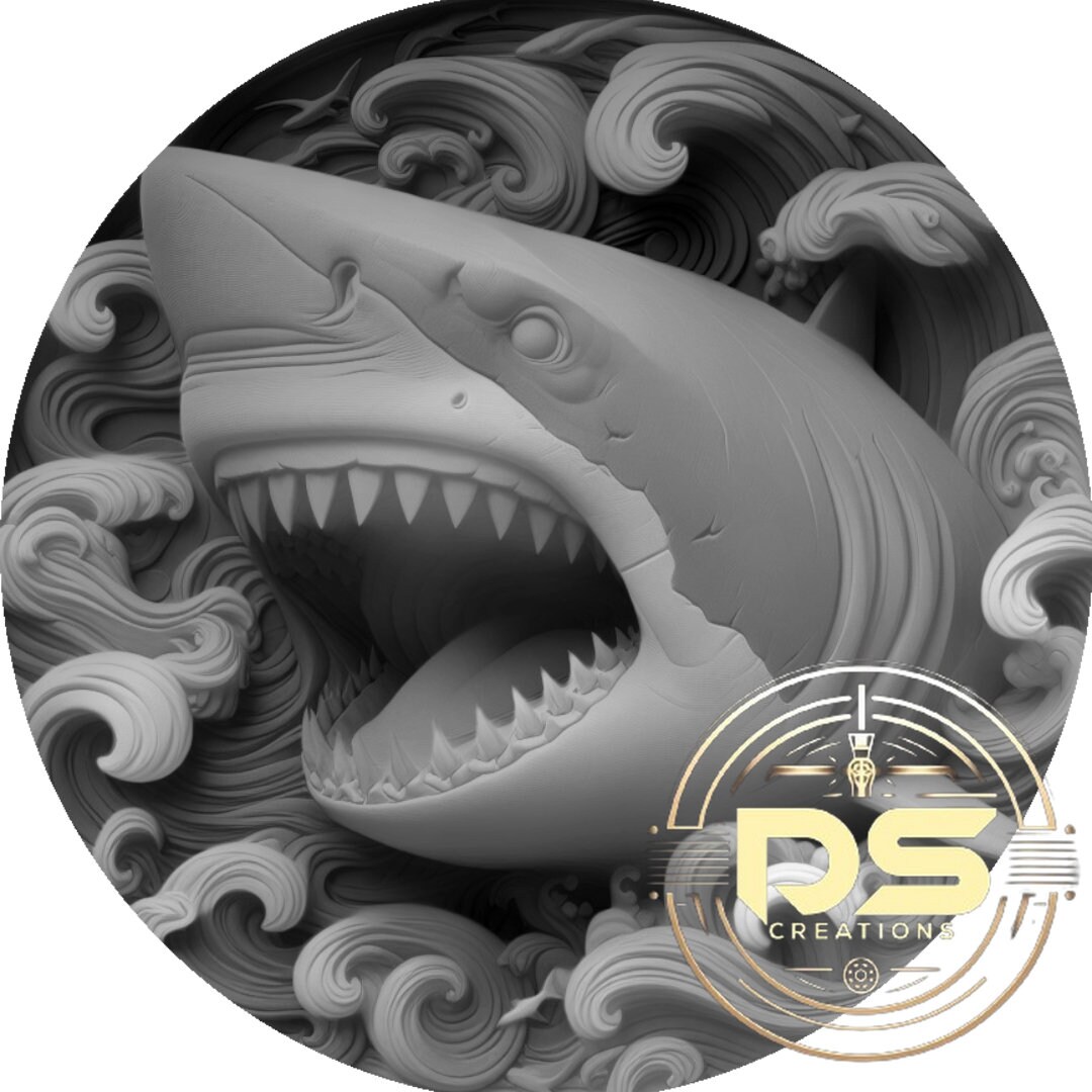Shark Depth Map File for Coin, Wood or Slate Engraving - Etsy
