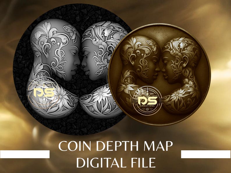 Coin Depth Map | Optimised Resolution PNG File | for Lightburn 3D Slice ...