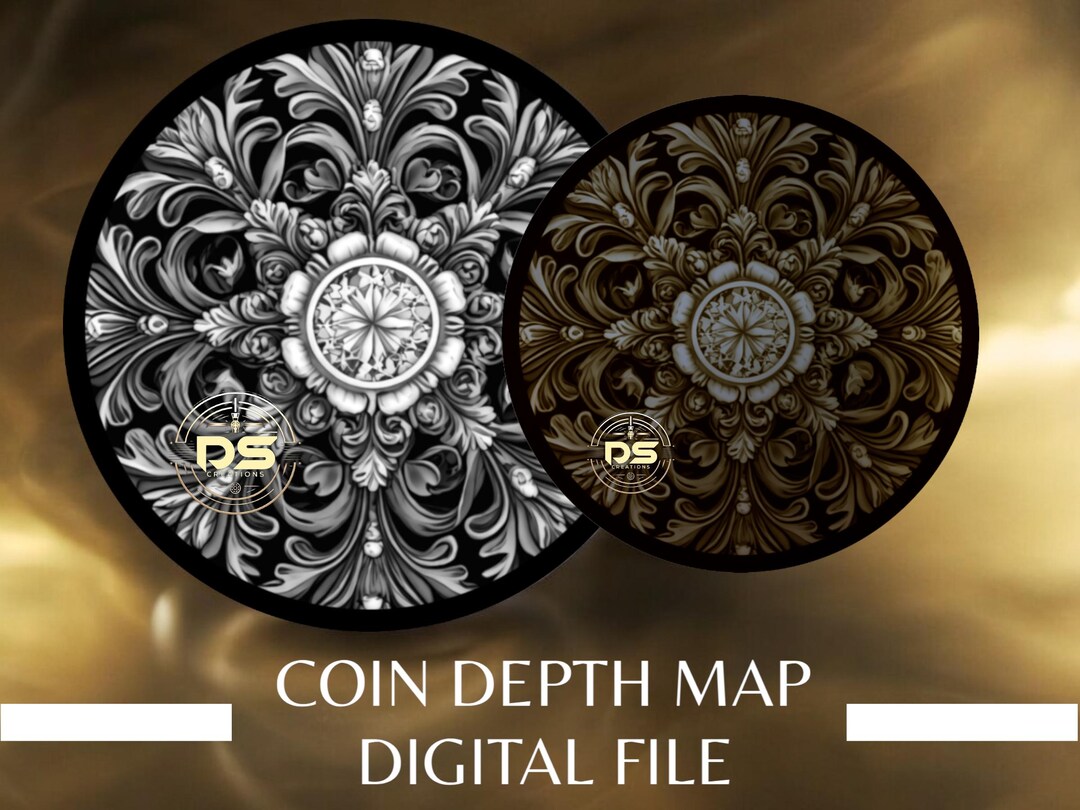 Diamond | '3D' Deep Engrave Grayscale Coin Depth Map | PNG | Optimised ...