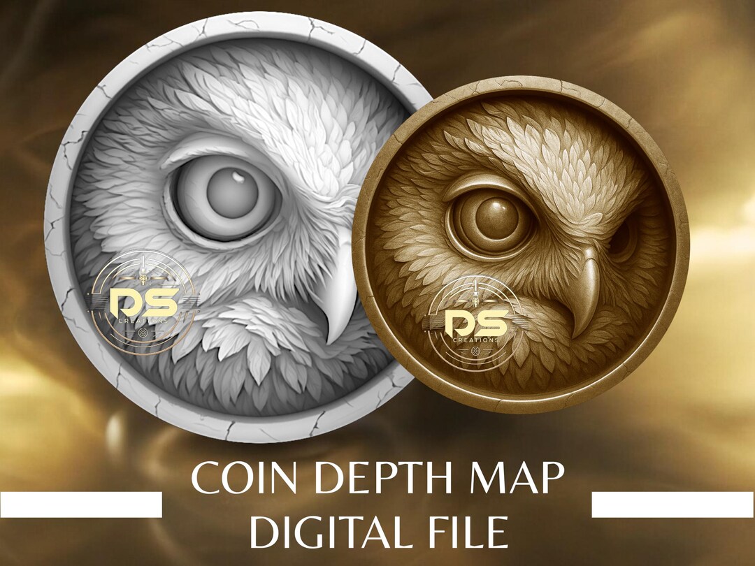 Coin Depth Map | Optimised Resolution PNG File | for Lightburn 3D Slice ...