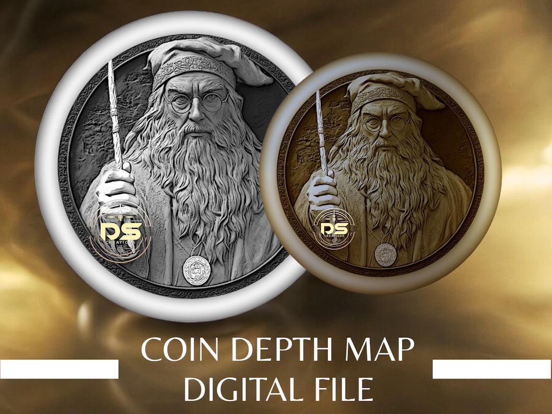 Wizard 3D Relief Grayscale Depth Map PNG 1016 DPI for Fibre Laser - Etsy