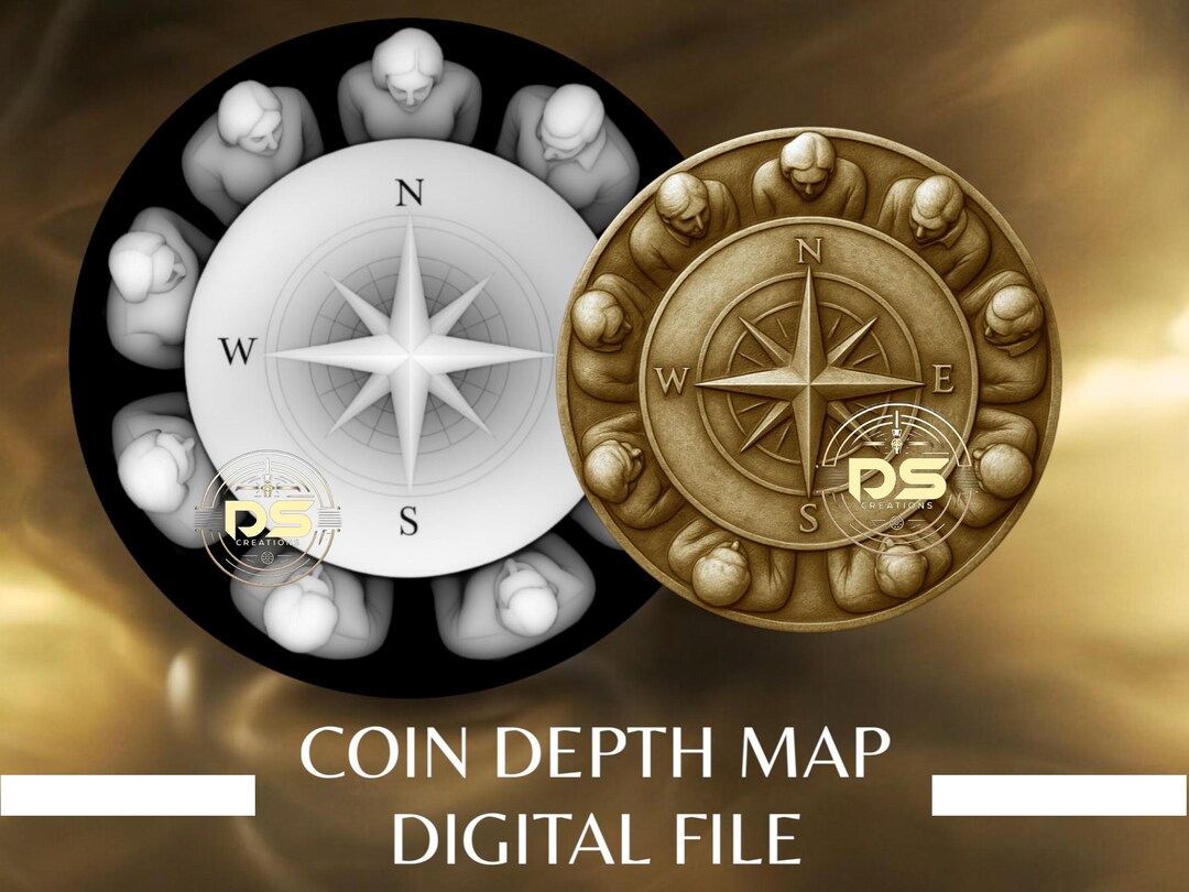 Coin Depth Map | Optimised Resolution PNG File | for Lightburn 3D Slice ...