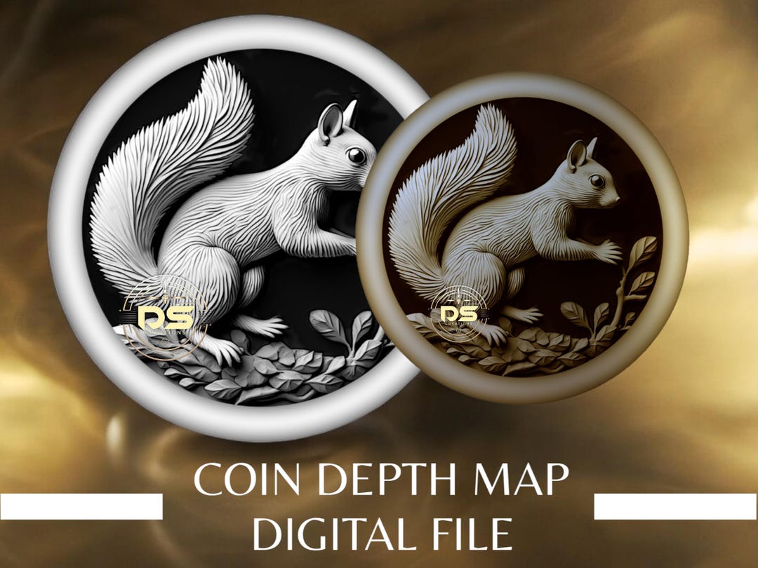 Squirrel Depth Map File for Coin, Wood or Slate Engraving - Etsy