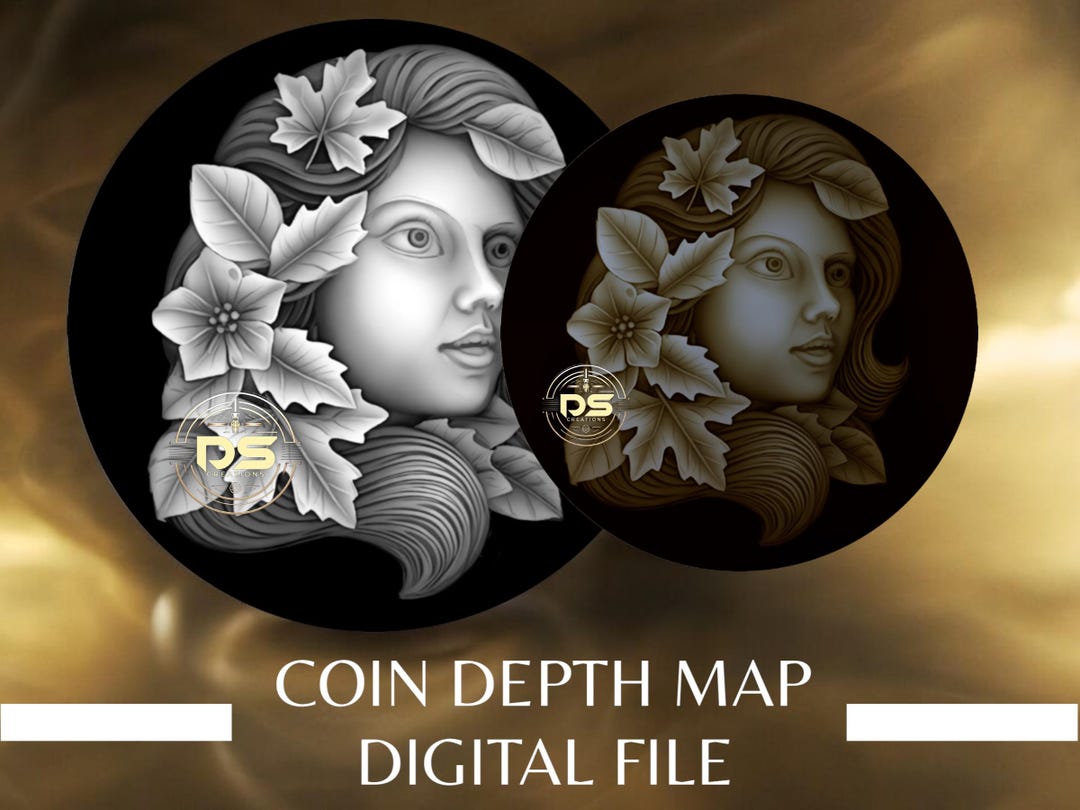 3D Coin Depth Map | Optimised Resolution PNG File | for Lightburn 3D ...