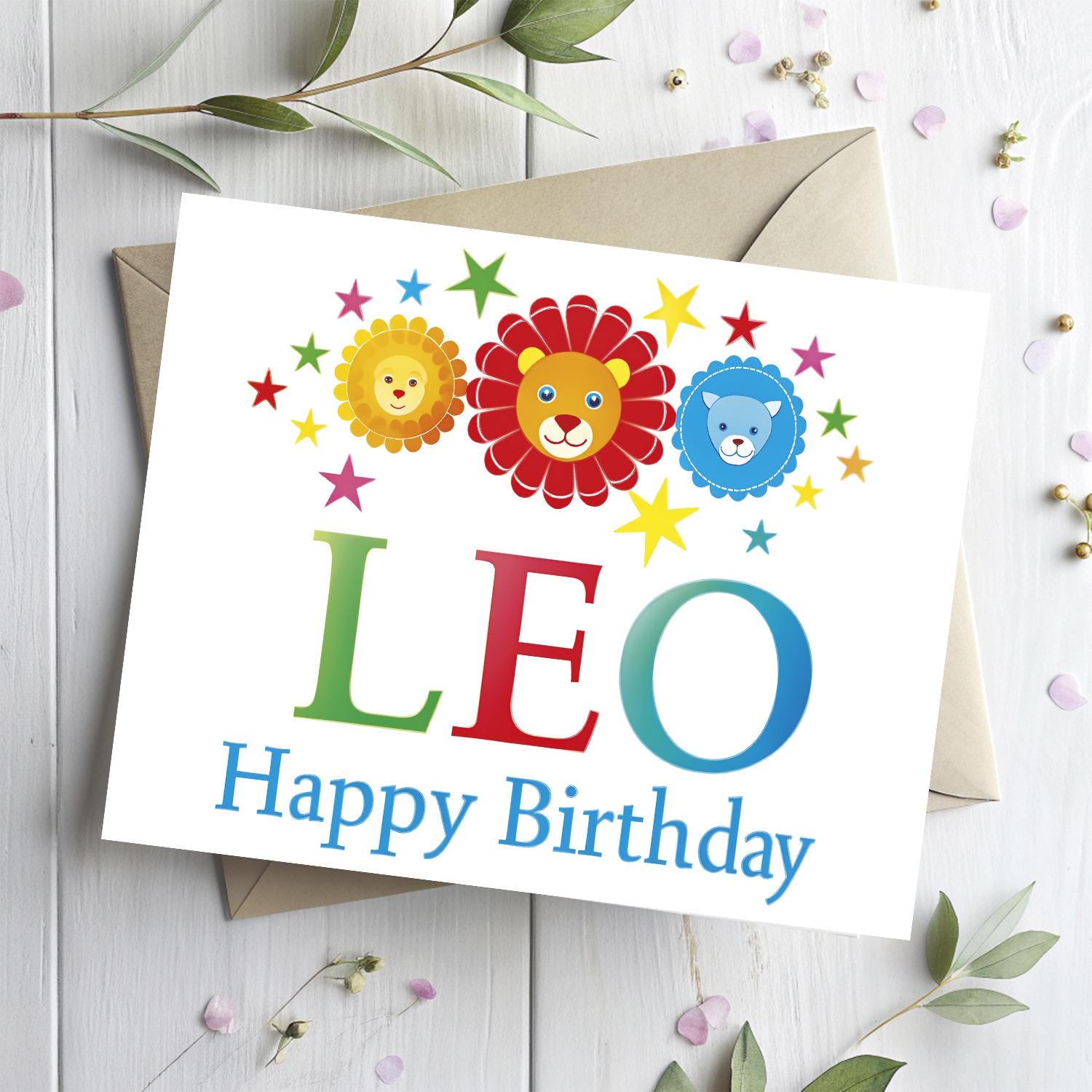 Leo Birthday Card. Printable Birthday Card. Zodiac Birthday Card ...