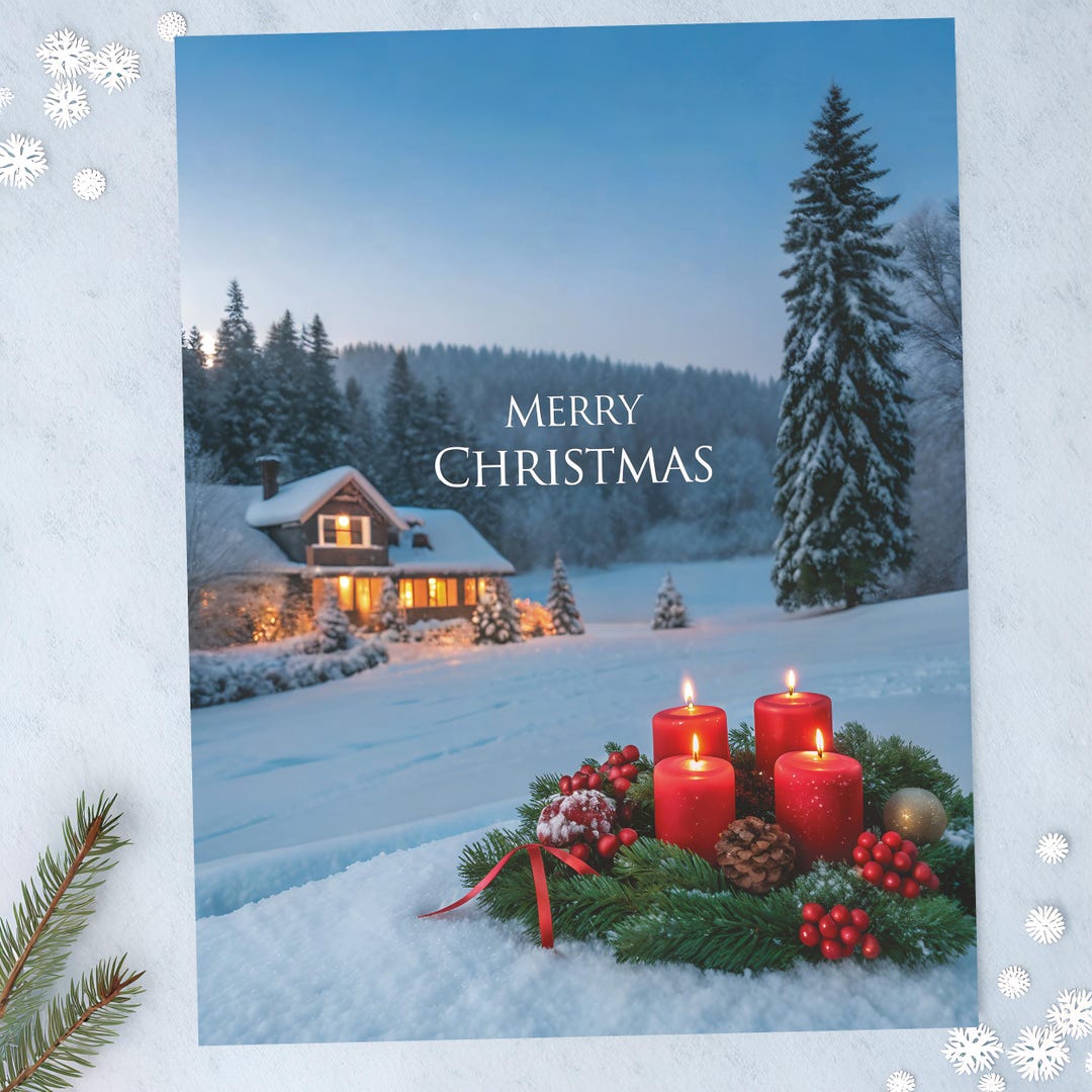 Foldable Christmas Card-printable Christmas Greeting Card, 5 X 7 In ...