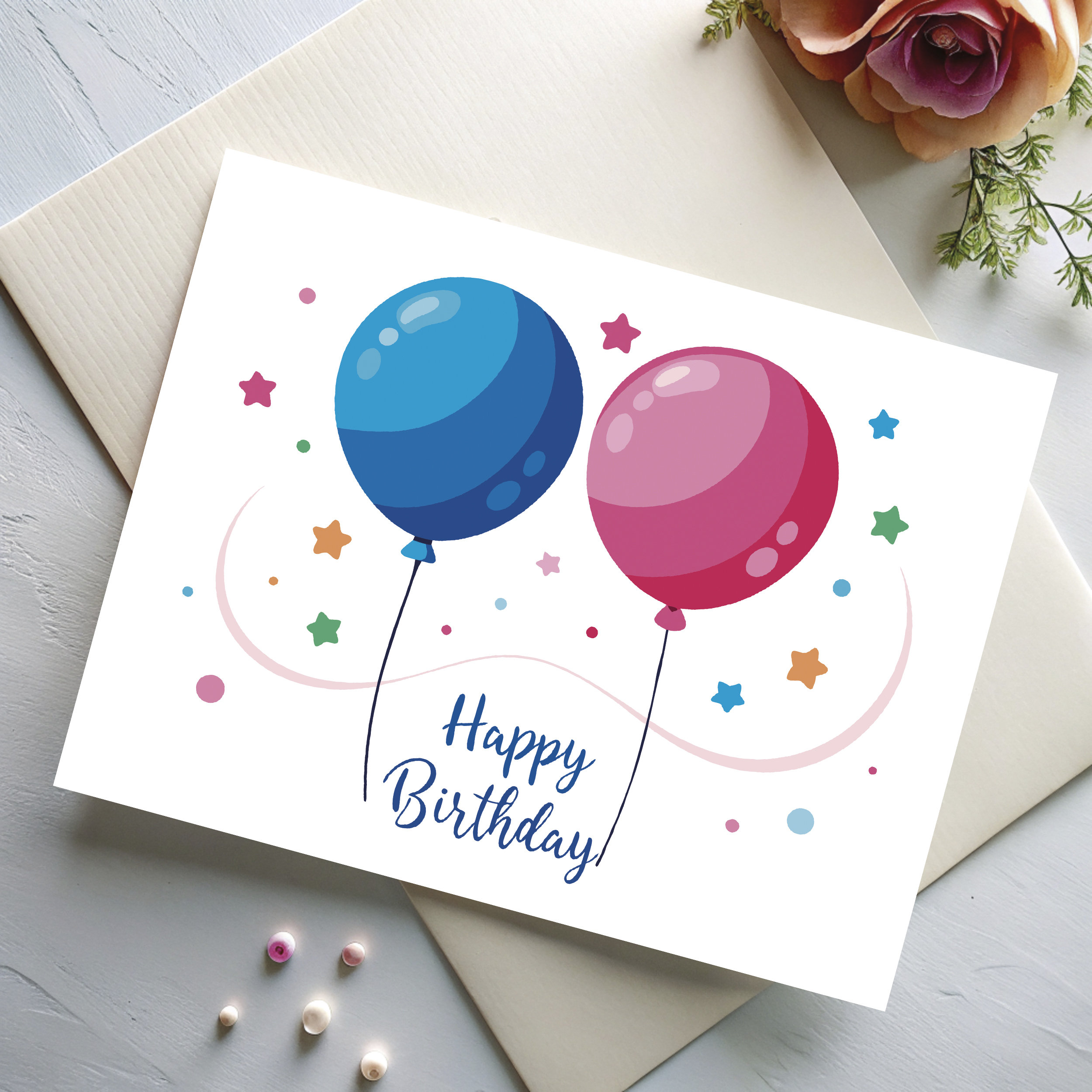 Folded Birthday Card. Birthday Card Printable. Instant Digital Download ...