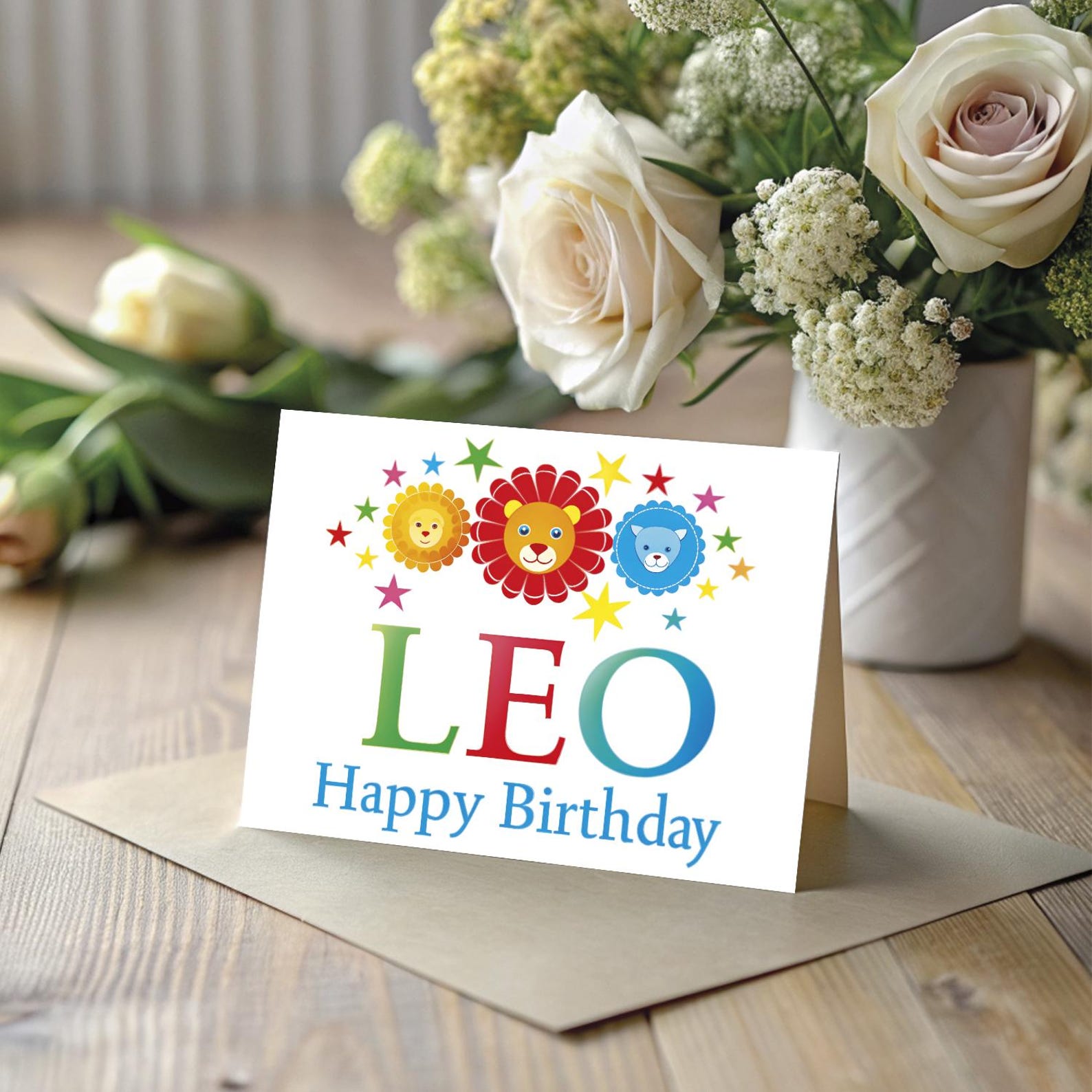 Leo Birthday Card. Printable Birthday Card. Zodiac Birthday Card ...