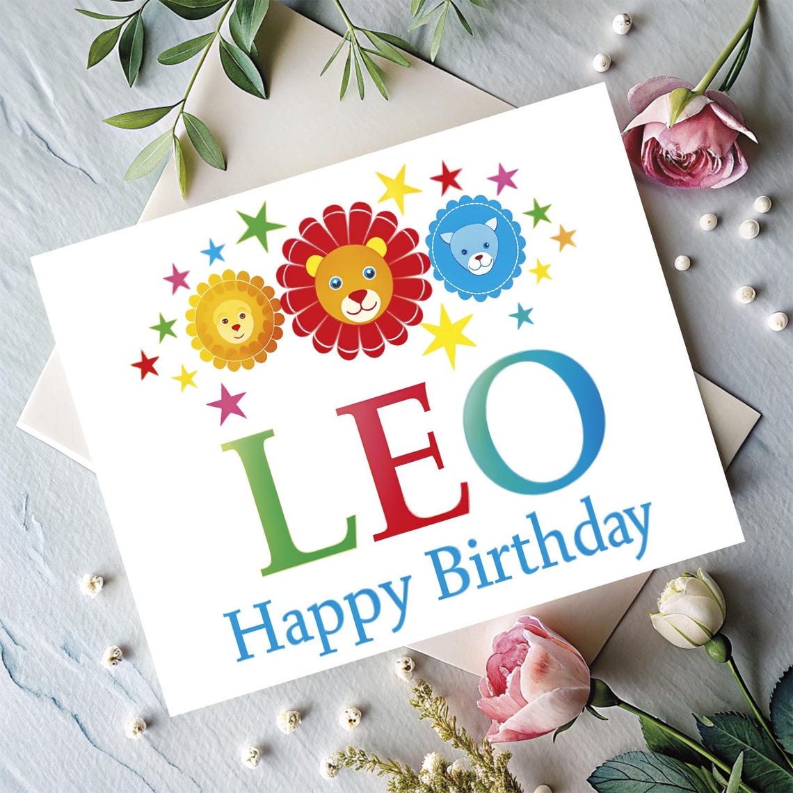 Leo Birthday Card. Printable Birthday Card. Zodiac Birthday Card ...