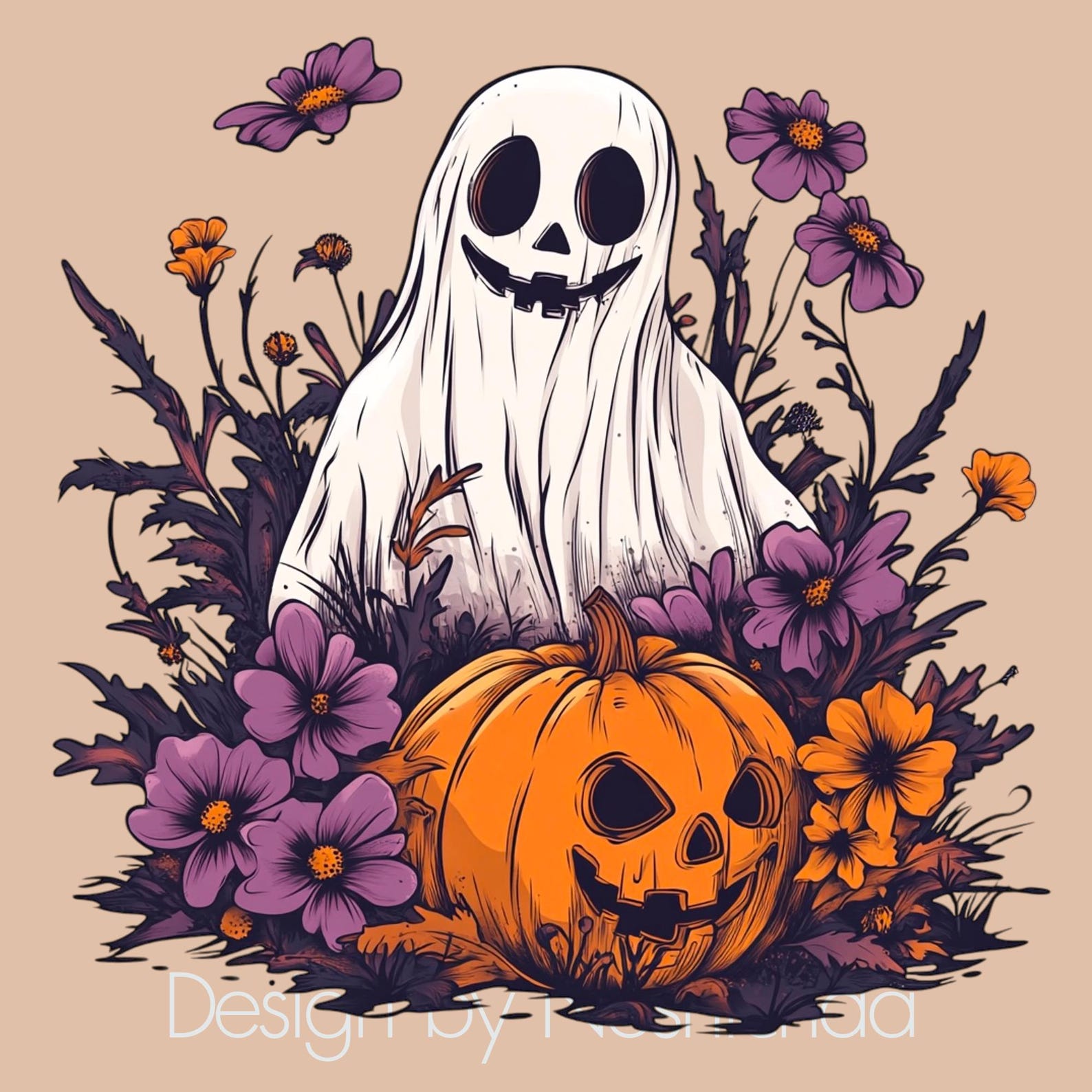 Halloween PNG, Spooky Ghost, Autumn Sublimation Design, Fall PNG ...