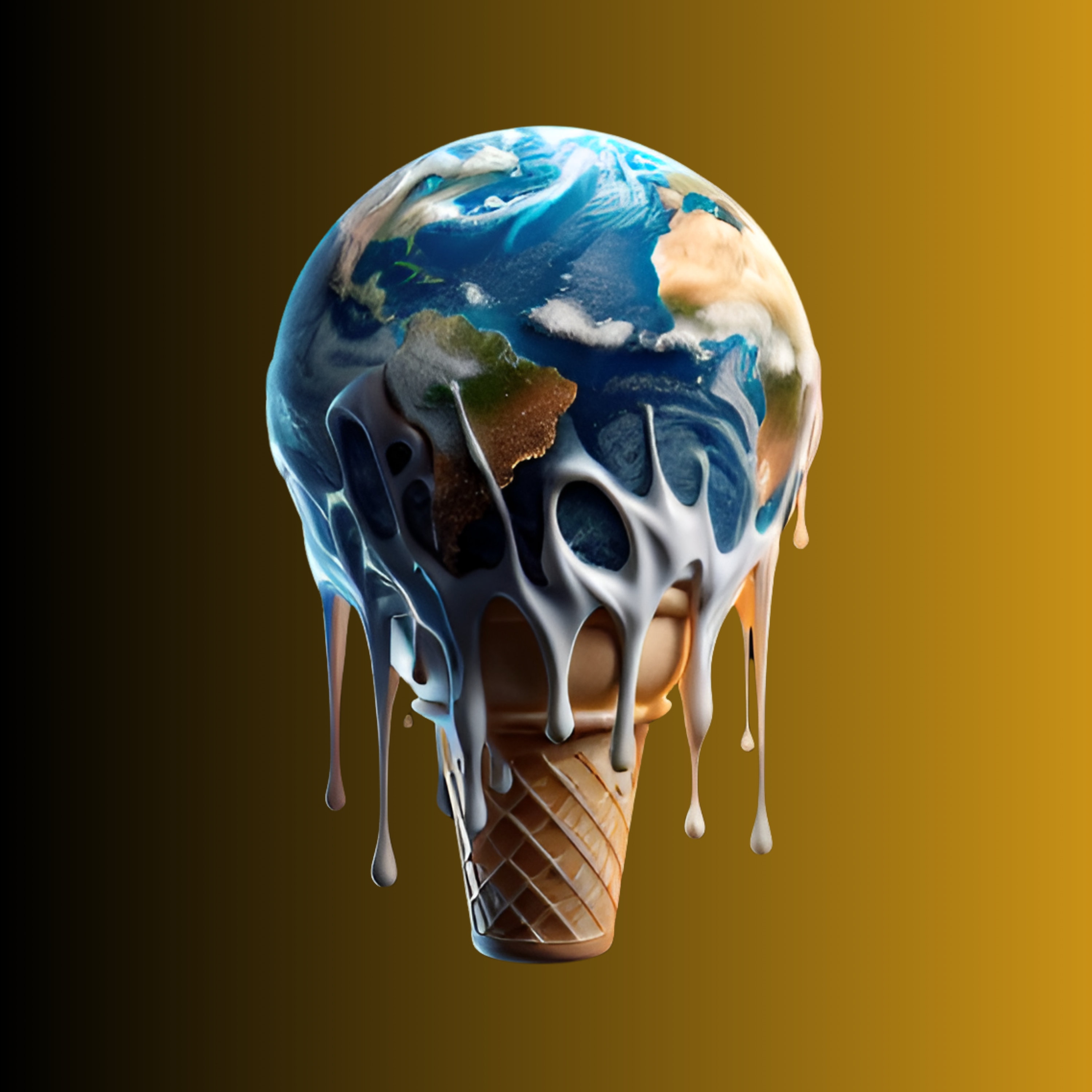 Melting Earth Ice Cream Art - Etsy