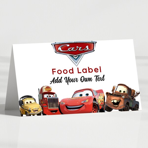 Cars Food Labels - Etsy