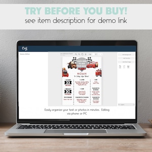 Editable Mcqueen Milestone Sign, Cars Birthday Milestone Poster, Any ...