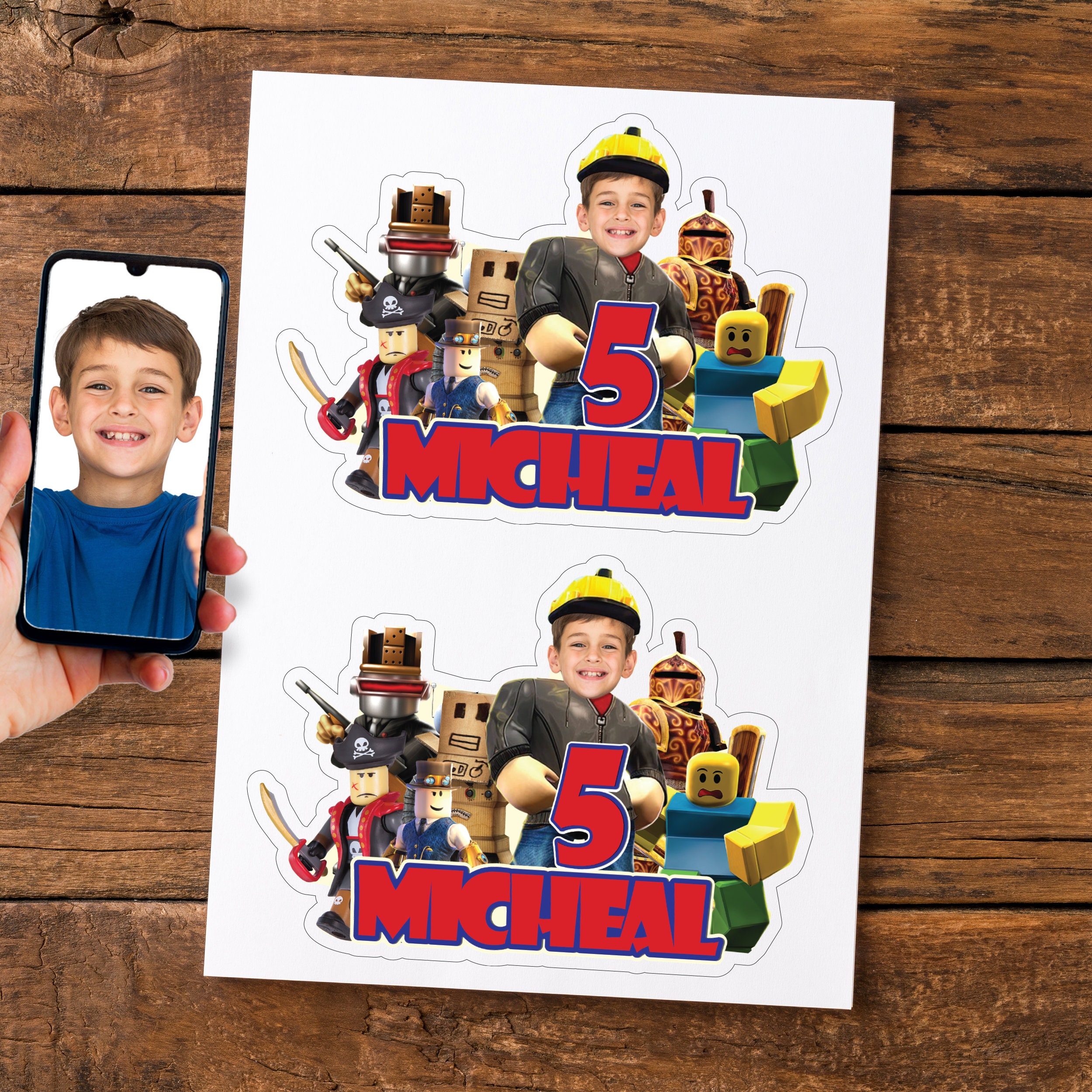 Custom Roblox Cake Topper: Personalized Birthday Party Decoration ...