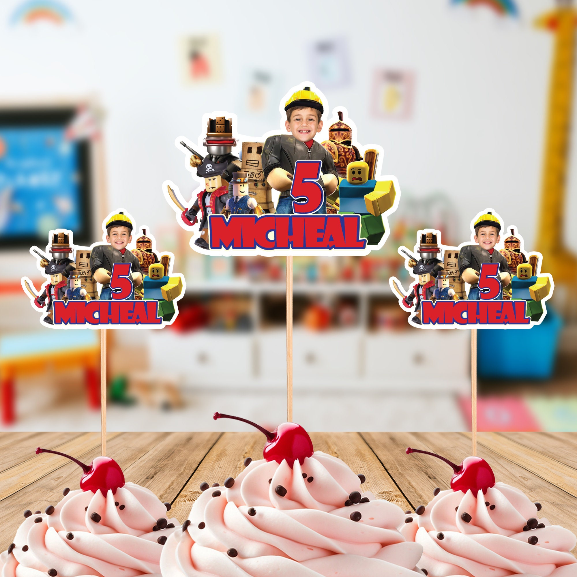 Custom Roblox Cake Topper: Personalized Birthday Party Decoration ...