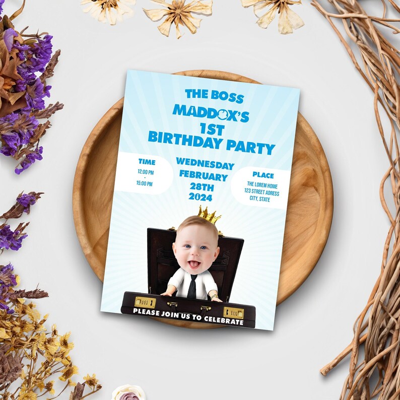 Custom Baby Birthday Invitation Printable Birthday Invitation ...